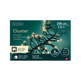 Lumineo Lichterkette CLUSTER 288 LED 2,6 m, schwarzes Kabel in warm wei&szlig; | Gr.: onesize
