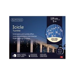 Lumineo Lichtervorhang ICICLE TWINKLE 119 LED 5 m, wei&szlig;es Kabel in warm wei&szlig; | Gr.: onesize