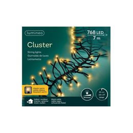 Lumineo Lichterkette CLUSTER 768 LED 7 m, schwarzes Kabel in klassisch warm | Gr.: onesize