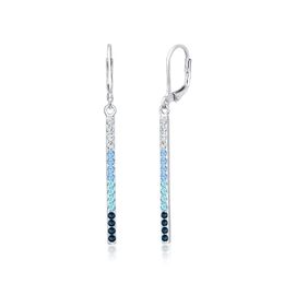 Elli Ohrringe 925 Sterling Silber Geo, Rechteck in Blau | Gr.: onesize