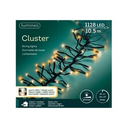 Lumineo Lichterkette CLUSTER 1128 LED 10,5 m, schwarzes Kabel klassisch warm warm wei&szlig; | Gr.: onesize