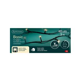 Lumineo Lichterkette BASIC 40 LED 3 m, schwarzes Kabel in warm weiß | Gr.: onesize