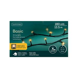 Lumineo Lichterkette BASIC 180 LED 13,5 m, schwarzes Kabel, in klassisch warm | Gr.: onesize