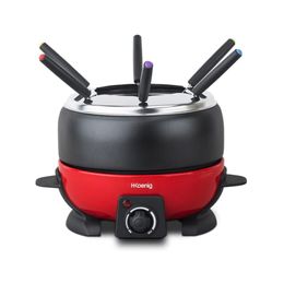 HKoenig ALP1800 elektrisches Fondue-Set, schwarz-rot für 6 Personen | Gr.: onesize