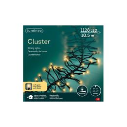 Lumineo Lichterkette CLUSTER 1128 LED 10,5 m, schwarzes Kabel in Soft Gold | Gr.: onesize
