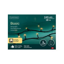 Lumineo Lichterkette BASIC 240 LED 18 m, schwarzes Kabel in Soft Gold | Gr.: onesize
