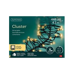 Lumineo Lichterkette CLUSTER 448 LED 4,2 m, schwarzes Kabel in Soft Gold | Gr.: onesize