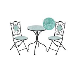 Beliani 3-tlg Bistro Set ANAPO in Schwarz/Grün | Gr.: onesize