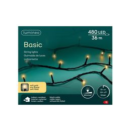 Lumineo Lichterkette BASIC 480 LED 36 m, schwarzes Kabel in Soft Gold | Gr.: onesize