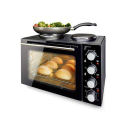Emerio MO-125236.4 Mini-Backofen mit eingebauter Doppel-Kochplatte 32 Liter | Gr.: onesize