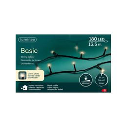 Lumineo Lichterkette BASIC 180 LED 13,5 m, schwarzes Kabel in warm weiß | Gr.: onesize