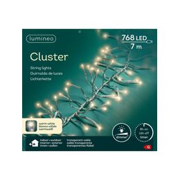 Lumineo Lichterkette CLUSTER 768 LED 7 m, transparentes Kabel in warm weiß | Gr.: onesize