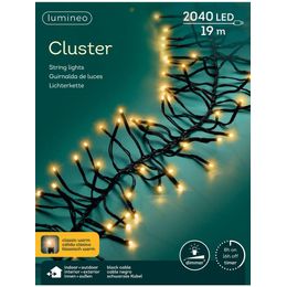 Lumineo Lichterkette CLUSTER 2040 LED 19 m, schwarzes Kabel in klassisch warm | Gr.: onesize