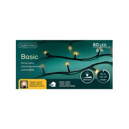 Lumineo Lichterkette BASIC 80 LED 6 m, schwarzes Kabel, in klassisch warm | Gr.: onesize