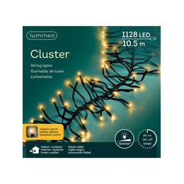 Lumineo Lichterkette CLUSTER 1128 LED 10,5 m, schwarzes Kabel in klassisch warm | Gr.: onesize