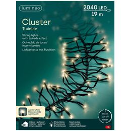 Lumineo Lichterkette CLUSTER TWINKLE 2040 LED 19 m, schwarzes Kabel in warm weiß | Gr.: onesize