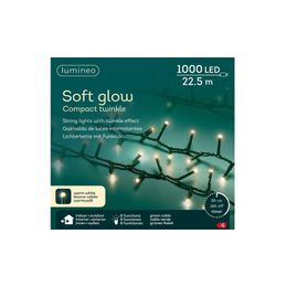 Lumineo Lichterkette Soft Glow COMPACT TWINKLE 1000 LED 22,5 m, grünes Kabel warm weiß | Gr.: onesize