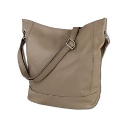 Toscanto Schultertasche, Shopper Leder taupe, beige ca. 37cm | Gr.: onesize