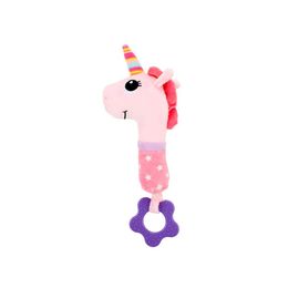 Toi-Toys LITTLE STARS Babyrassel + Beissring + Quietsche Einhorn in pink | Gr.: onesize