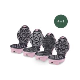 WEASY 4in1 Donut Muffin Kuchen Waffel-Maker 4 wechselbare Backplatten rosa | Gr.: onesize
