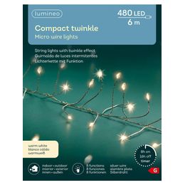 Lumineo Micro-LED COMPACT TWINKLE 480 LED 6 m, Silberdraht in warm weiß | Gr.: onesize
