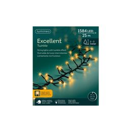 Lumineo Lichterkette EXCELLENT TWINKLE 1584 LED 25 m, schwarzes Kabel in klassisch warm | Gr.: onesize