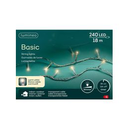 Lumineo Lichterkette BASIC 240 LED 18 m, transparentes Kabel in warm weiß | Gr.: onesize