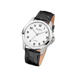 Regent Uhren Analog-Armbanduhr Regent Lederarmband schwarz mittel (ca. 39mm) | Gr.: onesize