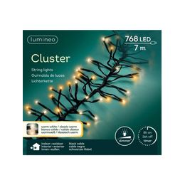 Lumineo Lichterkette CLUSTER 768 LED 7 m, schwarzes Kabel in warm wei&szlig;/klassisch warm | Gr.: onesize