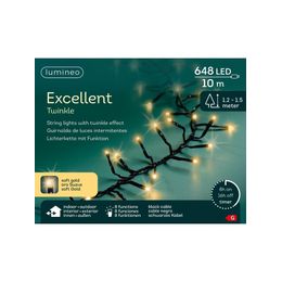 Lumineo Lichterkette EXCELLENT TWINKLE 648 LED 10 m, schwarzes Kabel in Soft Gold | Gr.: onesize