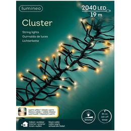 Lumineo Lichterkette CLUSTER 2040 LED 19 m, schwarzes Kabel in warm wei&szlig;/klassisch warm | Gr.: onesize