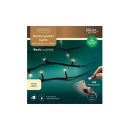 Lumineo USB-Lichterkette BASIC Twinkle, 200 LED 15 m schwarzes Kabel in warm wei&szlig; | Gr.: onesize