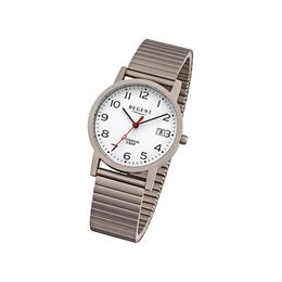 Regent Uhren Analog-Armbanduhr Regent Metallarmband grau mittel (ca. 34mm) | Gr.: onesize