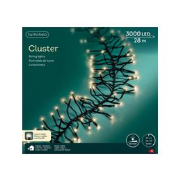 Lumineo Lichterkette CLUSTER 3000 LED 28 m, schwarzes Kabel in warm weiß | Gr.: onesize