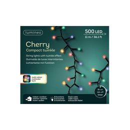 Lumineo Lichterkette CHERRY Compact Twinkle 500 LED 11 m, schwarzes Kabel in BUNT | Gr.: onesize