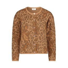 Cartoon Strick-Cardigan mit Rundhalsausschnitt in Camel/Braun | Gr.: 34