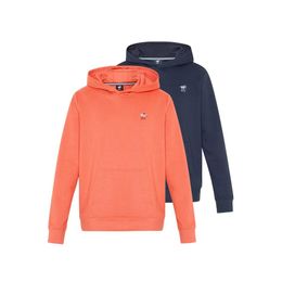 POLO SYLT Sweatshirt / Hoodie Basic in Orange / dunkelblau | Gr.: M