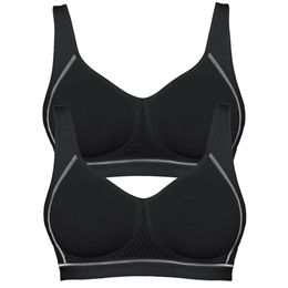 SuSa 2er Pack Sport BH Move medium in Schwarz Schwarz | Gr.: 90B