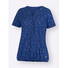 WITT WEIDEN Print-Shirt in royalblau-weiß-bedruckt | Gr.: 40