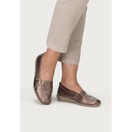 vitaform Hirschleder Mokassins in taupe/metallic | Gr.: 40