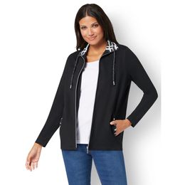 Sieh an! Shirtjacke in schwarz-ecru-bedruckt | Gr.: 42