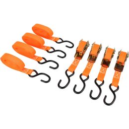 Spanngurt LAS "Spanngurt-Set 4-tlg. mit Ratsche und Haken", orange, B:19cm H:25cm L:5cm, Polyester, Stahl, Spanngurte