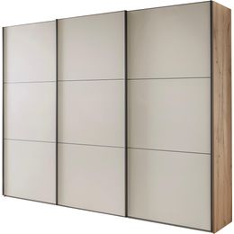 Schwebetürenschrank Wiemann "Phoenix, Made in Germany, modernes Design, Highlight, Blickfang", bianco, eiche, nachbildung, B:279cm H:236cm T:67cm, Schränke, maximaler Staurraum, inkl.Einlegeböden, Wäscheböden u. Dämpfer
