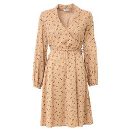 B.Young Kleid 'ILINA' Damen Gr&ouml;&szlig;e 46 cappuccino / dunkelbraun / wei&szlig; Winterkleid