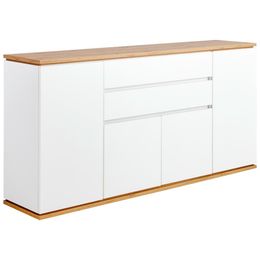 Xora Sideboard, Wei&szlig;, Eiche Artisan, Holzwerkstoff, 5 F&auml;cher, 2 Schublade(n) Schubladen, 184x93x42 cm, Typenauswahl, Beim&ouml;bel erh&auml;ltlich, stehend, Wohnzimmer, Kommoden & Sideboards, Sideboards
