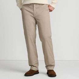 LANDS' END Stretch-Chino mit Flanellfutter, Classic Fit, Herren,  Beige, Baumwolle/Elasthan, by Lands' End