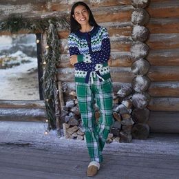 LANDS' END Pyjama-Set mit Flanellhose, Damen,  Grün, Baumwolle/Baumwoll-Mischung/Viskose-Mischung, by Lands' End