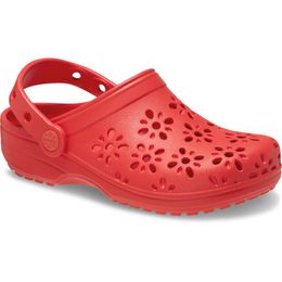 Crocs Clog »Classic Floral Cut Out Clog« Sandale mit schwenkbarem Fersenriemen rot 30 30 Mit hübschen Blütenapplikationen