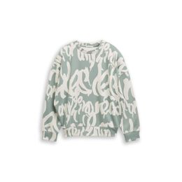 Tom Tailor Jungen Oversize Sweatshirt mit Allover-Print, grau, Print, Gr. 164