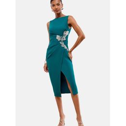 Lipsy Kleid Damen Größe 44 blau / silber Winterkleid